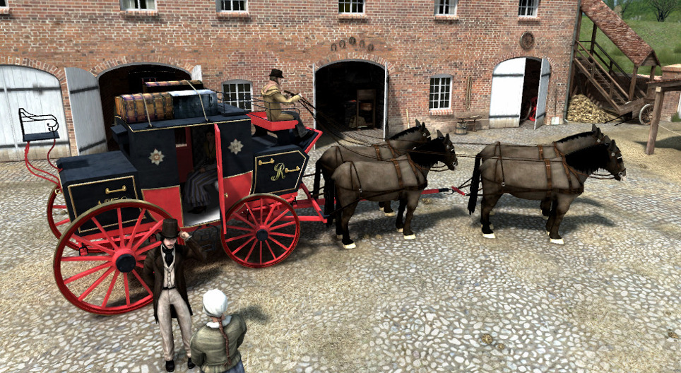 Mail coach service (Great Britain, 18th century) - 3D scene - Mozaik ...
