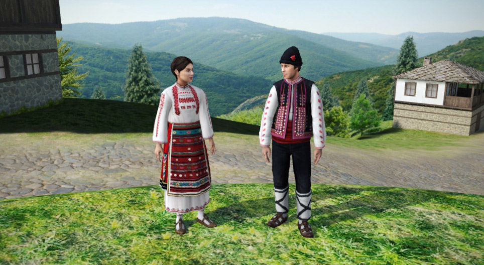 The folk costume of Bulgaria's northern ethnographic region - 3D scene ...
