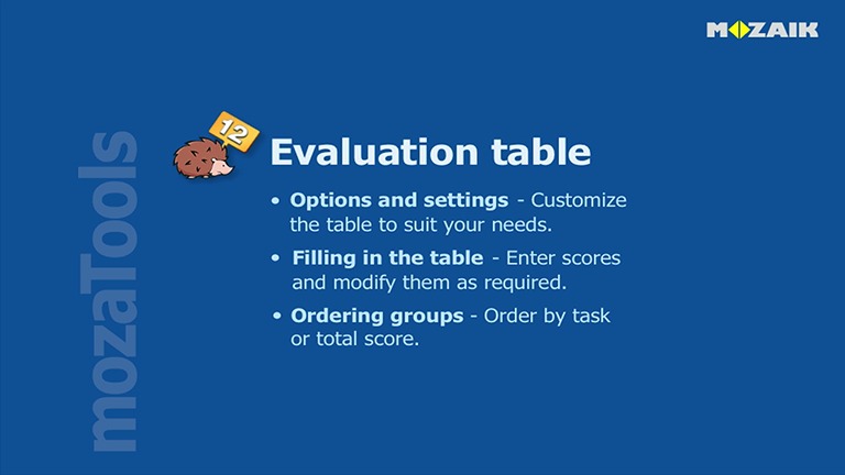 Evaluation table tutorial - video - Mozaik Digital Education and Learning