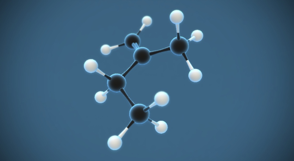 Isopreen (2-methyl buta-1,3-dieen) (C₅H₈) - 3D-scène - Mozaik Digital ...