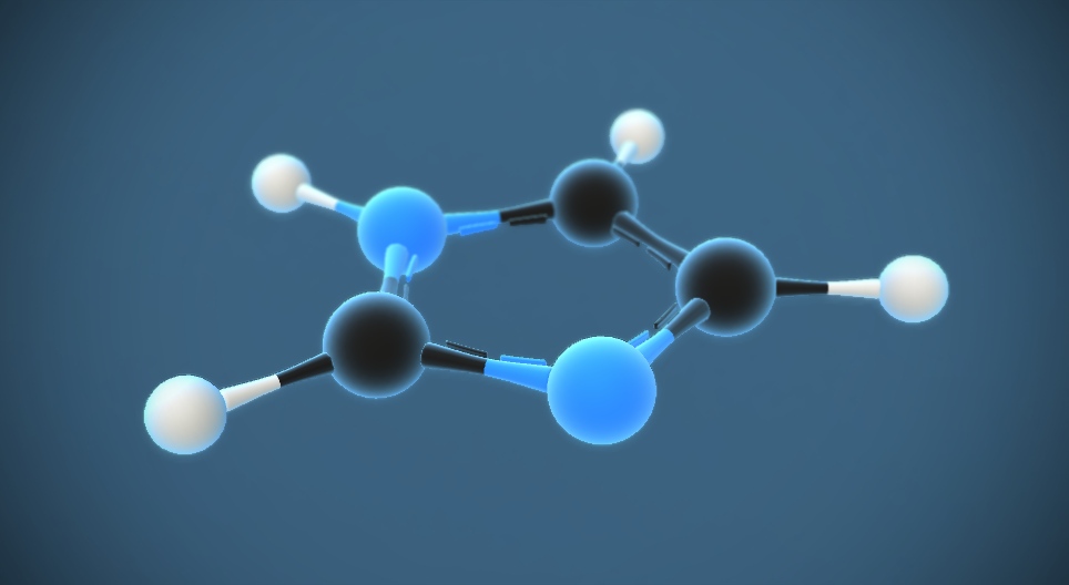Imidazool (C₃H₄N₂) - 3D-scène - Mozaik Digital Education and Learning
