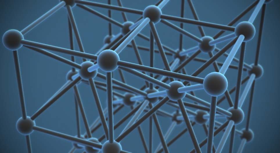 Vlakgecentreerd kubiek metaalrooster - 3D-scène - Mozaik Digital Learning