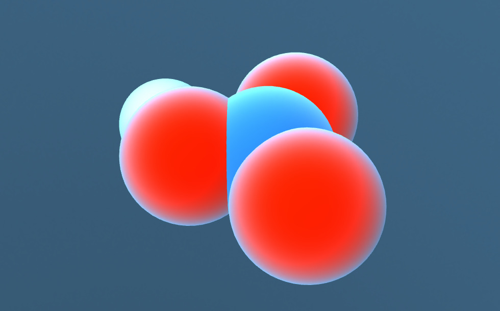 Salpeterzuur (HNO₃) - 3D-scène - Mozaik Digital Education and Learning