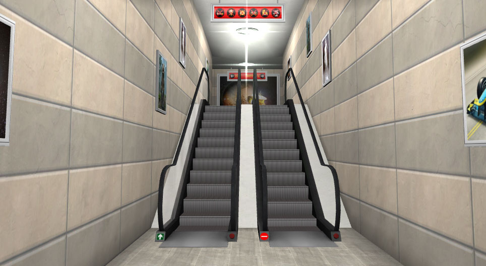 Hoe werkt een roltrap? - 3D-scène - Mozaik Digital Education and Learning