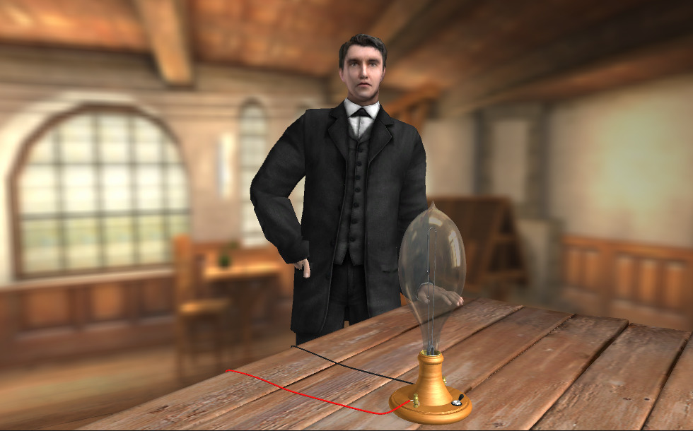 Edisons glødelampe - 3D-scene - Mozaik Digital utdannelse og læring