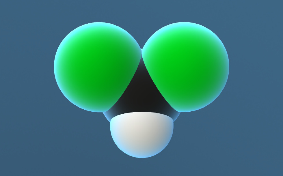 Dichlorometan (CHgClg) - model 3D - Mozaik edukacja i nauka cyfrowa