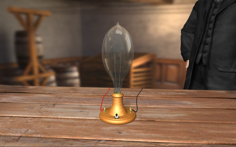 Lâmpada de Edison - Cena 3D - Ensino e aprendizagem digitais Mozaik