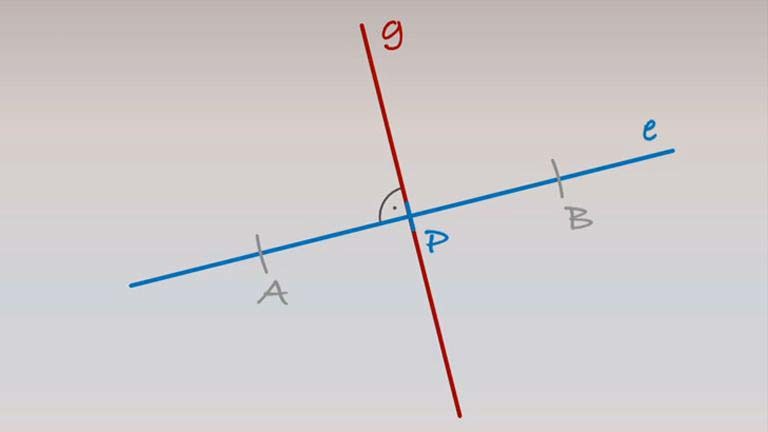 Traçar um perpendicular a um ponto dado P de uma linha. - vídeo ...