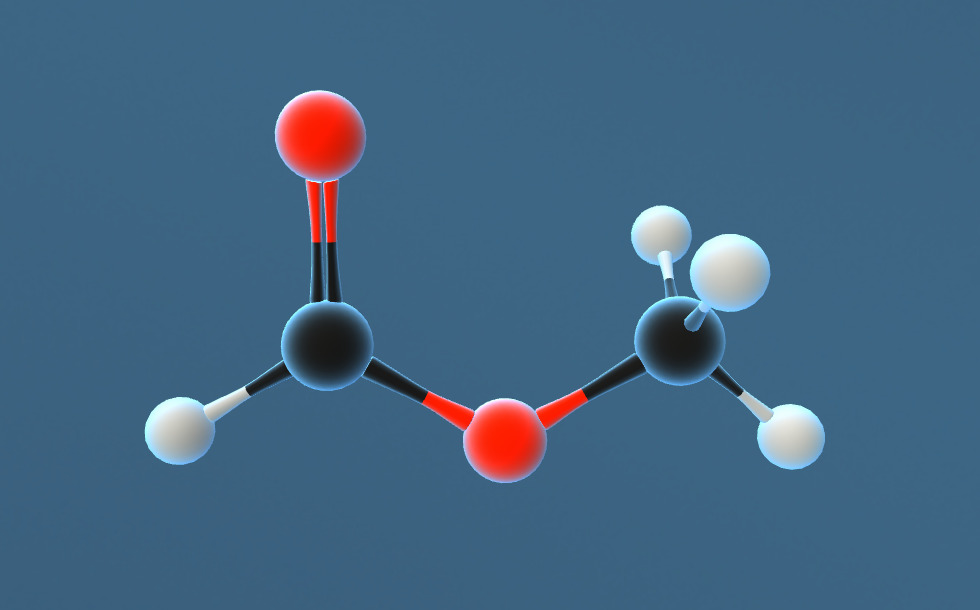 Formato de metilo (C₂H₄O₂) - Cena 3D - Educação e Aprendizagem Digital ...