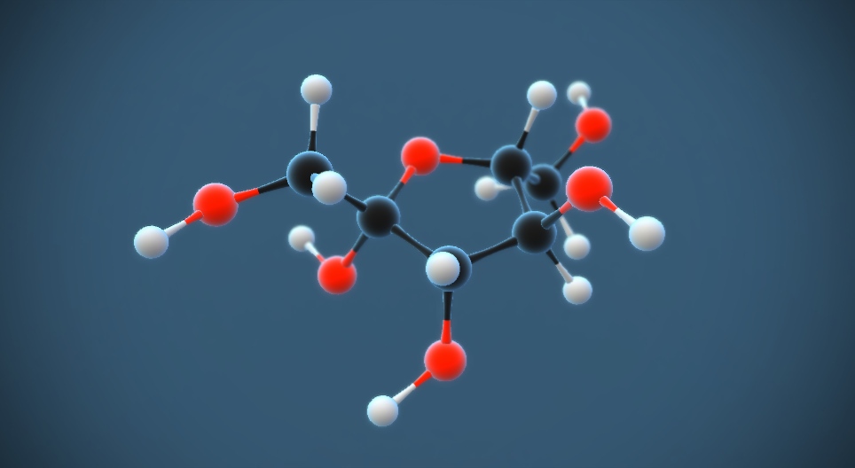 D-фруктоза (C₆H₁₂O₆) - 3D-сцены - Цифровое образование и обучение Мozaik