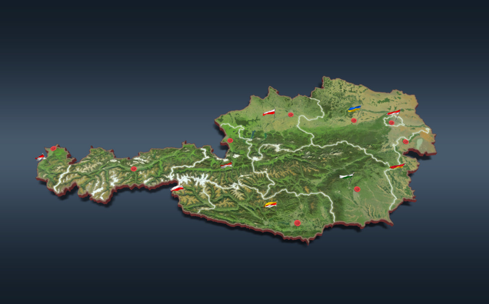 Administratívna mapa Rakúska - 3D-model - Mozaik digitálne vyučovanie a ...
