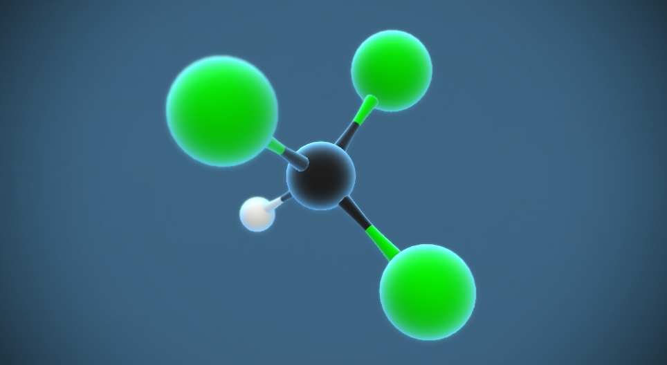 Trichlórmetán (Chloroform) (CHCl₃) - 3D-model - Mozaik digitálne ...