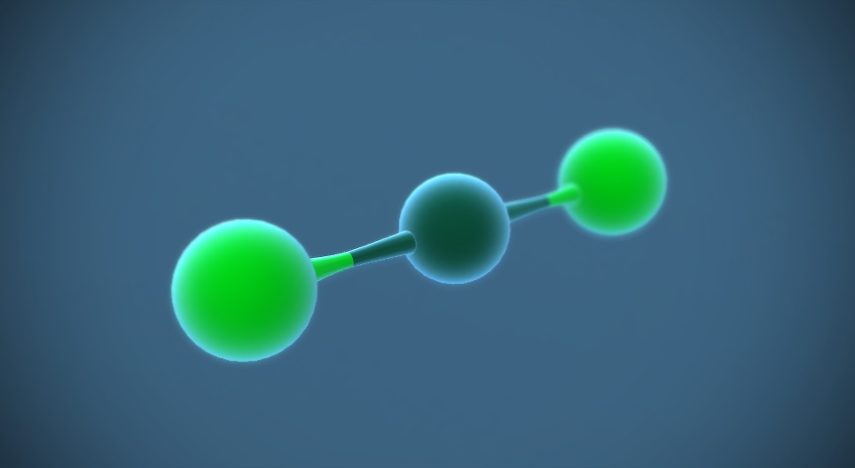 Chlór (Cl₂) - 3D-model - Mozaik digitálne vyučovanie a štúdium