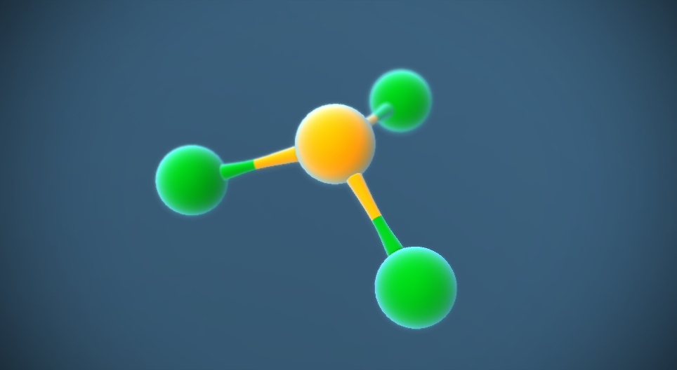 Chlór (Cl₂) - 3D-model - Mozaik digitálne vyučovanie a štúdium