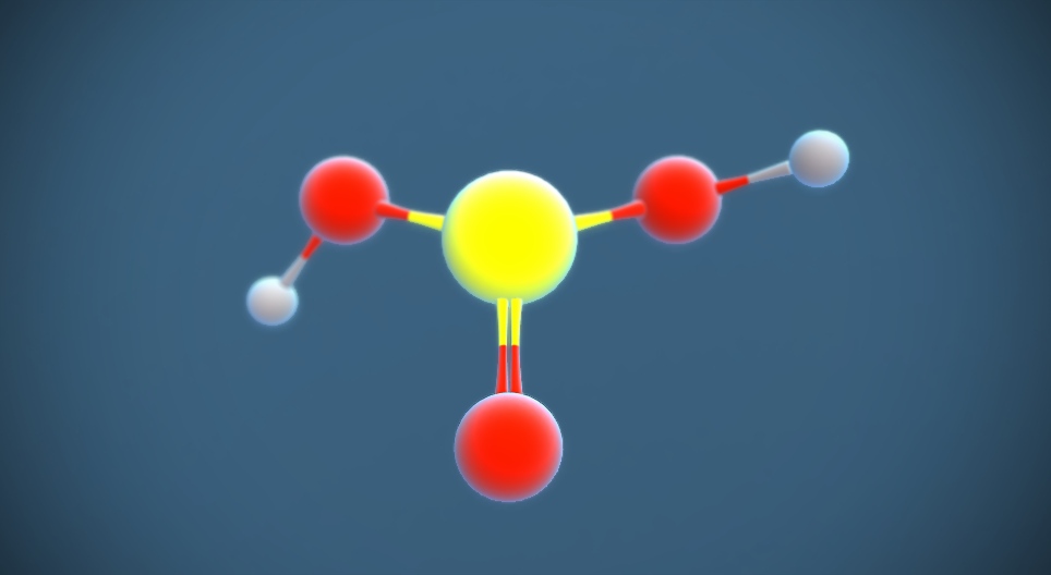 Kyselina dusitá (HNO₂) - 3D-model - Mozaik digitálne vyučovanie a štúdium