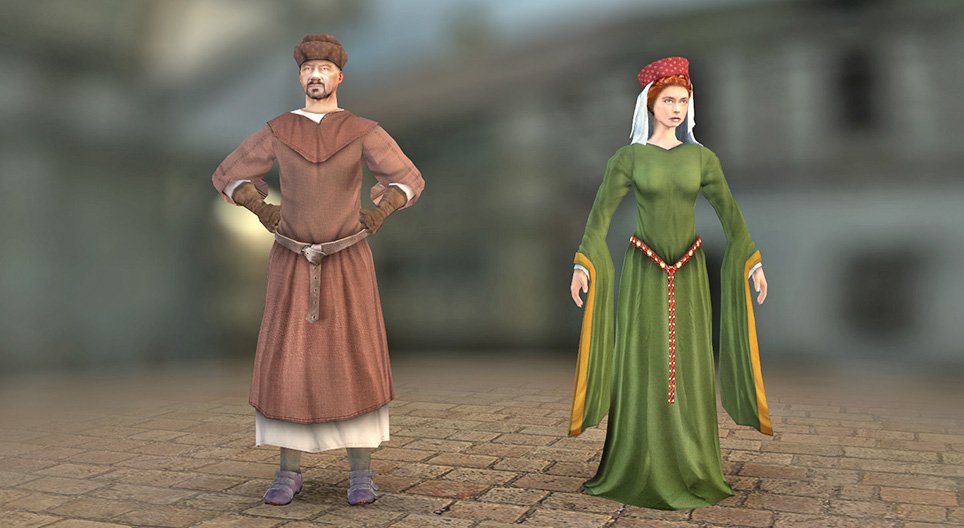 Stredoveké obliekanie západnej Európy (13. storočie) - 3D-model ...
