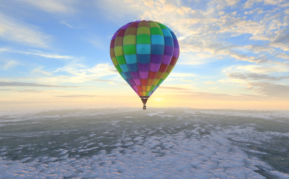 Toplozračni balon - 3D-animacija - Digitalno poučevanje in učenje Mozaik