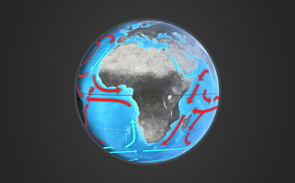 Oceanski tokovi - 3D-animacija - Digitalno poučevanje in učenje Mozaik