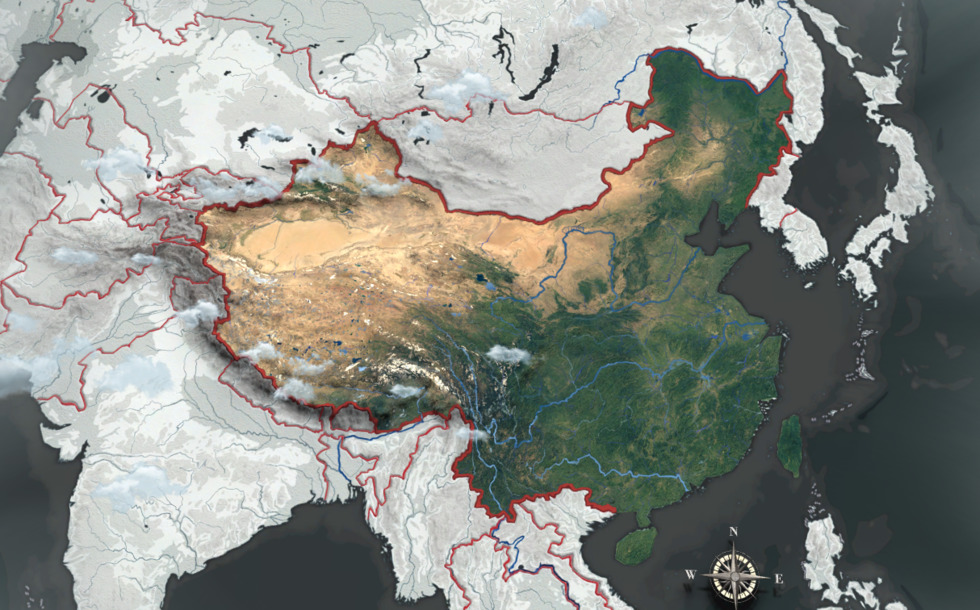 Reljefna mapa Kine - 3D model - Mozaik digitalno obrazovanje i učenje