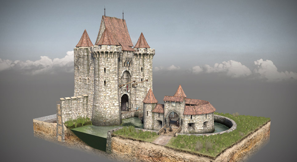 Gate tower - 3D model - Mozaik digitalno obrazovanje i učenje
