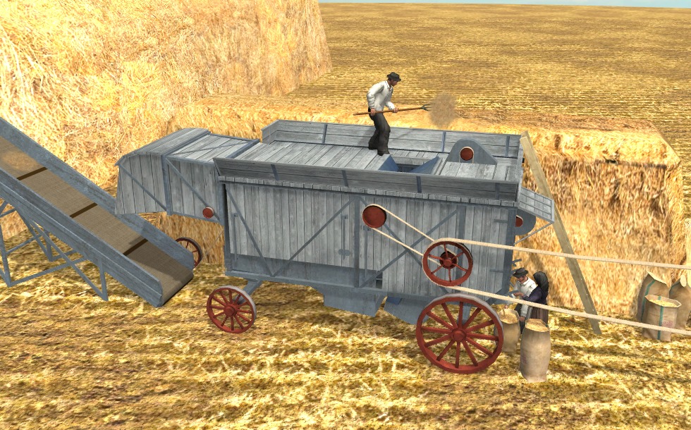 Threshing machine (19th century) - 3D model - Mozaik digitalno ...