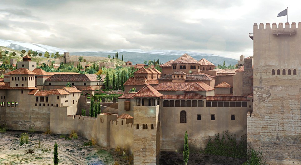 The Alhambra in the 16th century (Spain) - 3D model - Mozaik digitalno ...