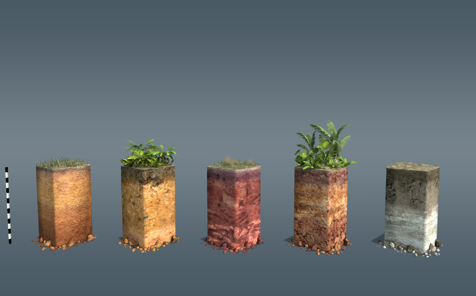 Jordmånstyper (jordprofiler) - 3D-scen - Mozaik Digital utbildning och ...