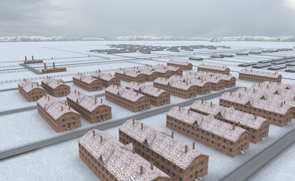 Koncentrationslägret Auschwitz II (Birkenau) - 3D-scen - Mozaik Digital ...