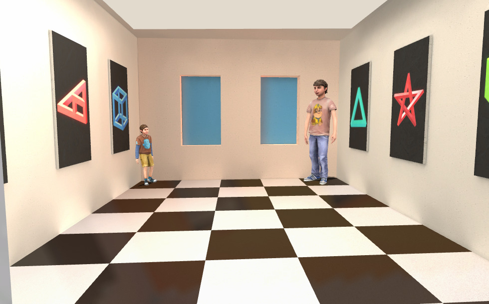 Ames room - สื่อ 3D - การศึกษาและการเรียนรู้ดิจิทัลของ Mozaik