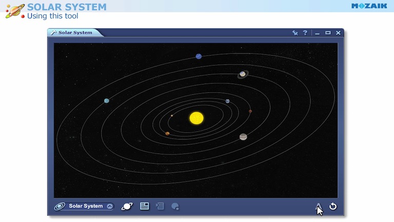 Solar system tutorial - วิดีโอ - การศึกษาและการเรียนรู้ดิจิทัลของ Mozaik