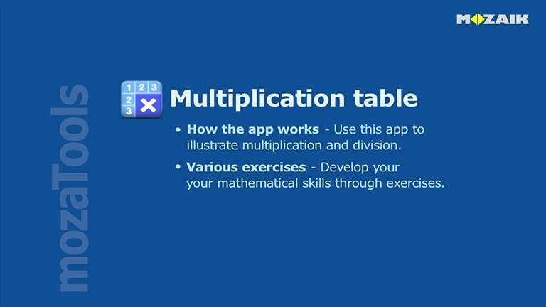 Multiplication table tutorial - วิดีโอ - การศึกษาและการเรียนรู้ดิจิทัลของ Mozaik