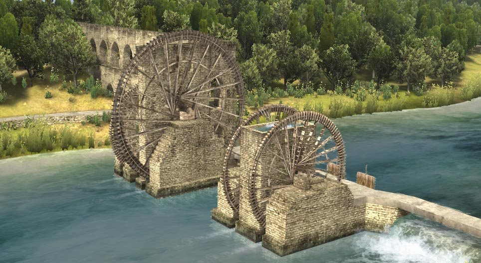 Сирійські водяні колеса (м.Хама, 13-те століття) - 3D-сцена - Цифрова ...