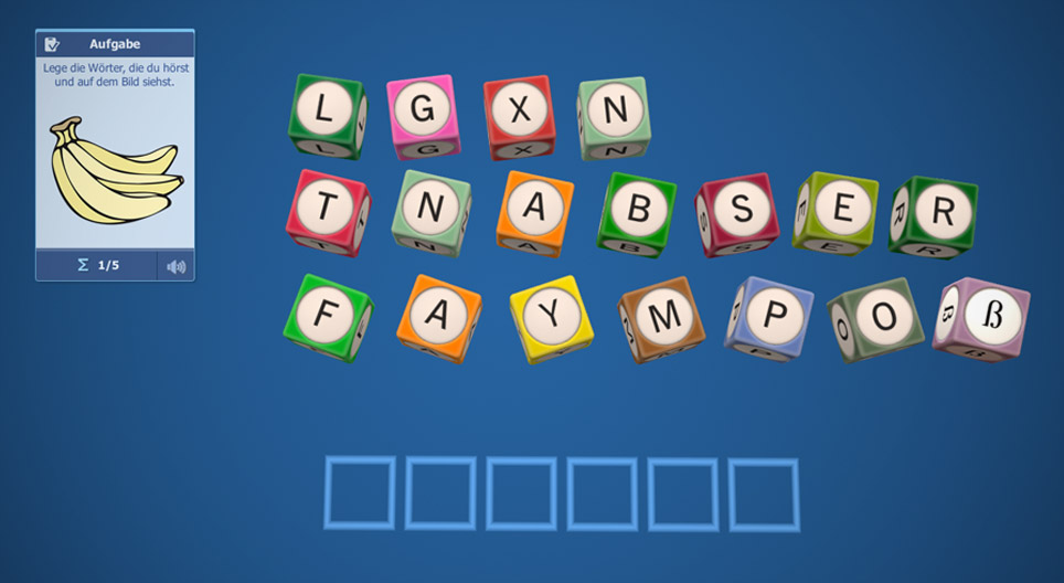 German alphabet game - Cảnh 3D - Giáo dục và học tập kỹ thuật số Mozaik