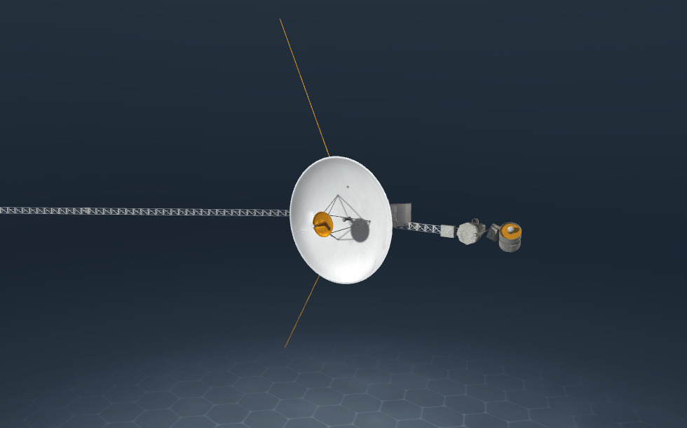 Voyager space probes - Cảnh 3D - Giáo dục và học tập kỹ thuật số Mozaik