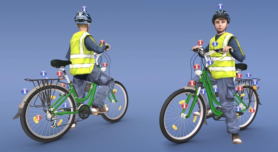 Safety equipment of bicycles - Cảnh 3D - Giáo dục và học tập kỹ thuật ...