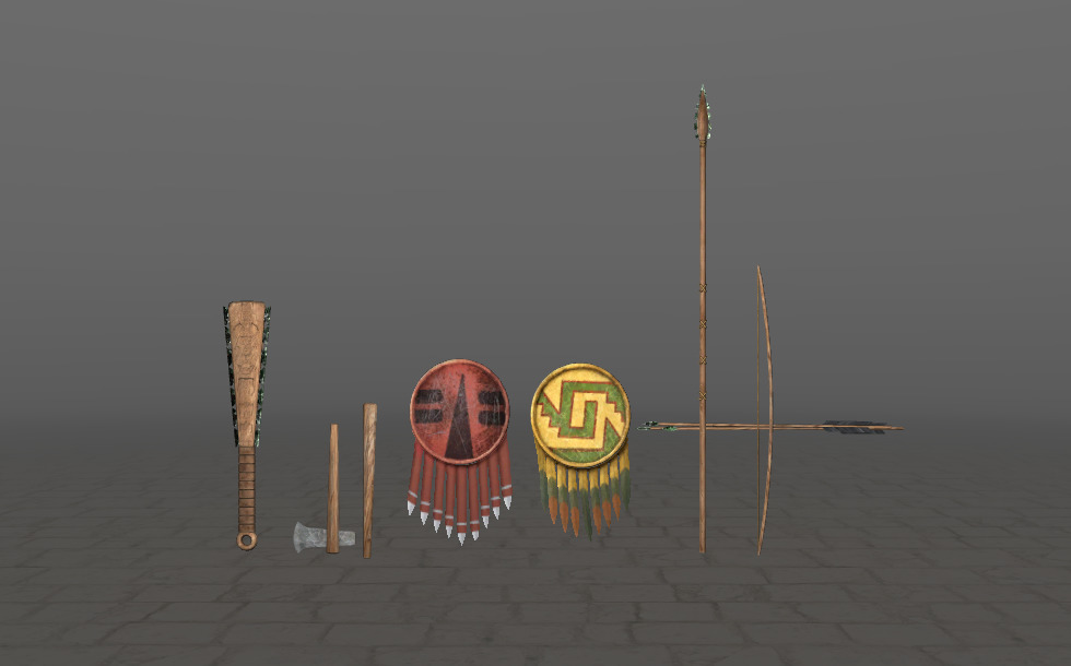 Aztec warriors (15th century) - Cảnh 3D - Giáo dục và học tập kỹ thuật ...