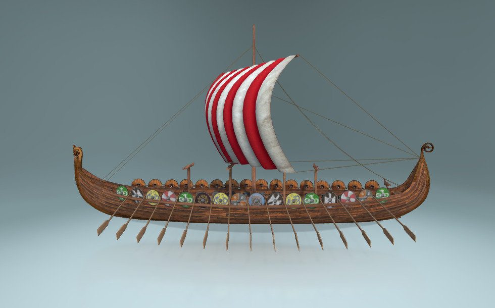 Viking longship (10th century) - Cảnh 3D - Giáo dục và học tập kỹ thuật ...