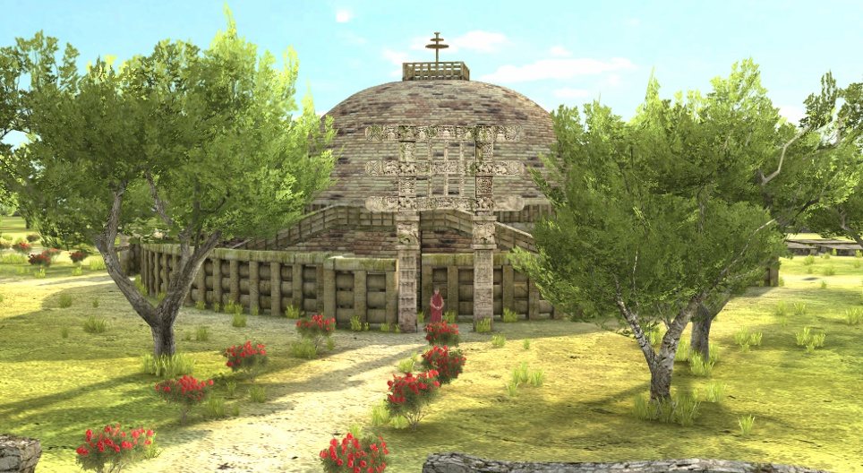 The Great Stupa (Sanchi, 2nd century BC) - Cảnh 3D - Giáo dục và học ...
