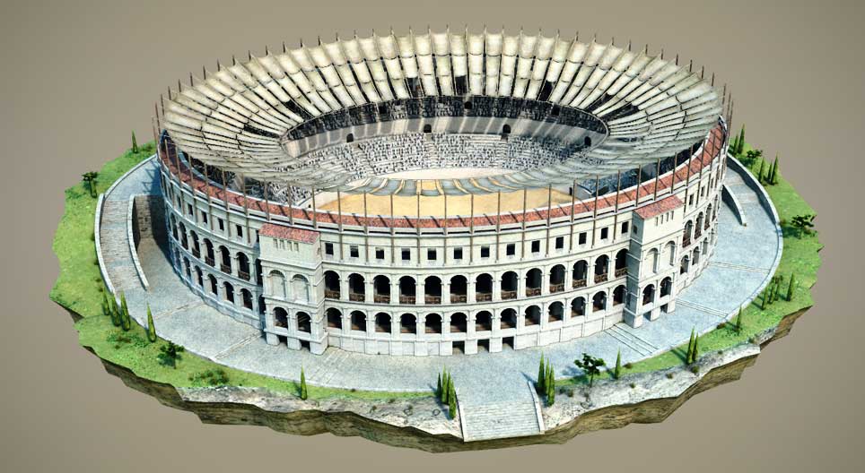 Pula Arena (Pula, 1st century) - Cảnh 3D - Giáo dục và học tập kỹ thuật ...
