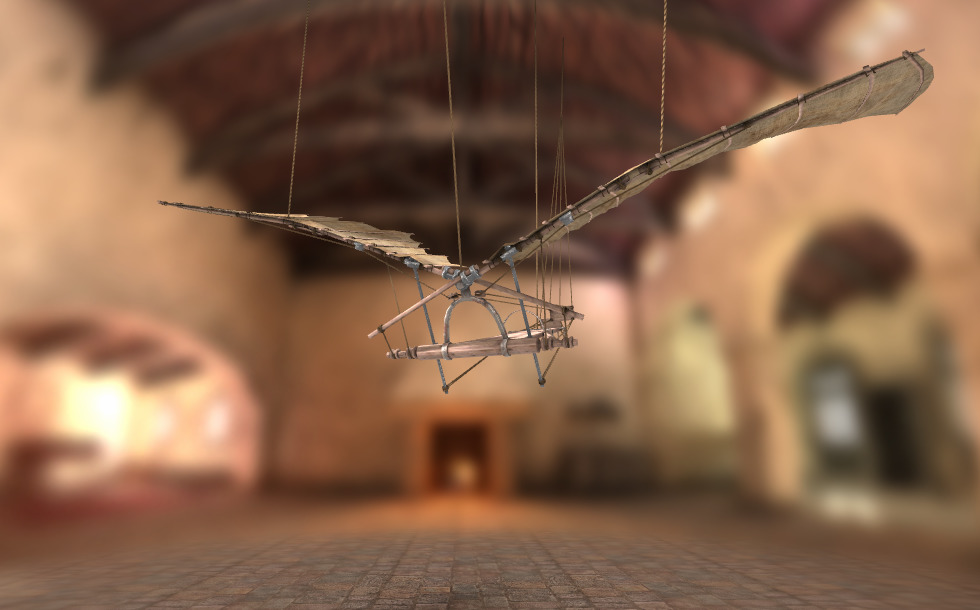 达芬奇的发明 - 飞行器（1488年-1489年） - 3D动画 - Mozaik电子教育与学习